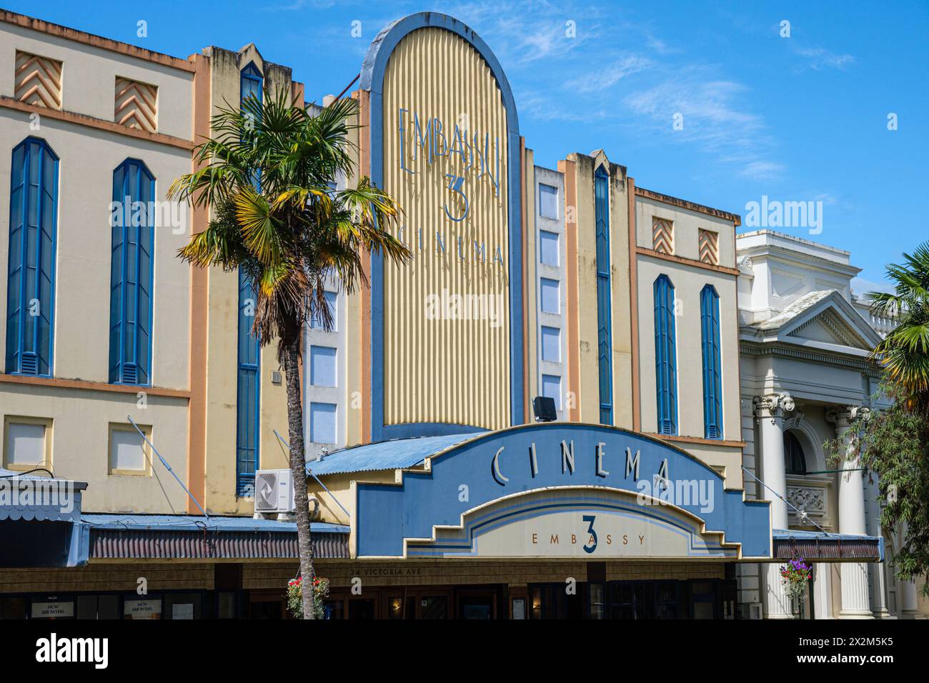 The art deco Embassy 3 Cinema building, Victoria Avenue, Whanganui ...