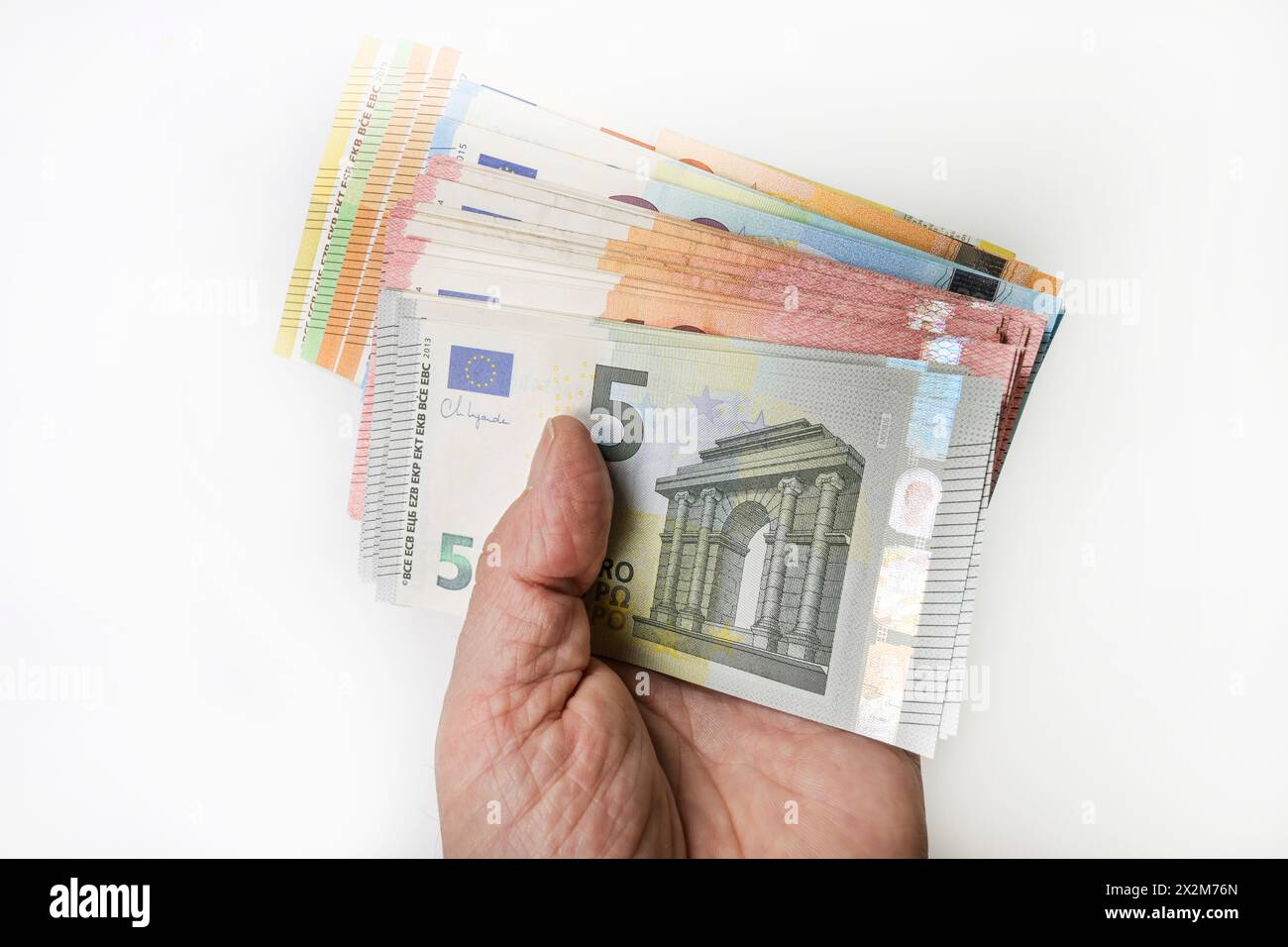 Geld, Hand, Euroscheine, Symbolfoto, Geld, Reichtum, Bestechung Stock ...