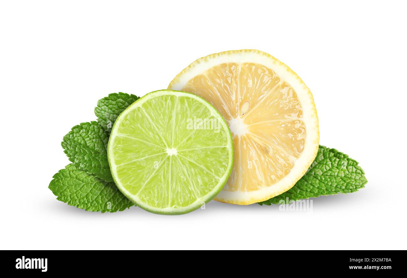 Two lemon leaves Cut Out Stock Images & Pictures - Alamy