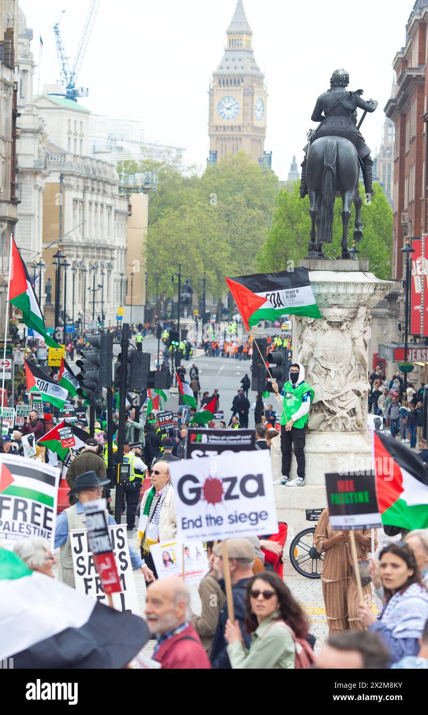 Backdropped by Elizabeth Tower housing Big Ben, pro-Palestinian ...