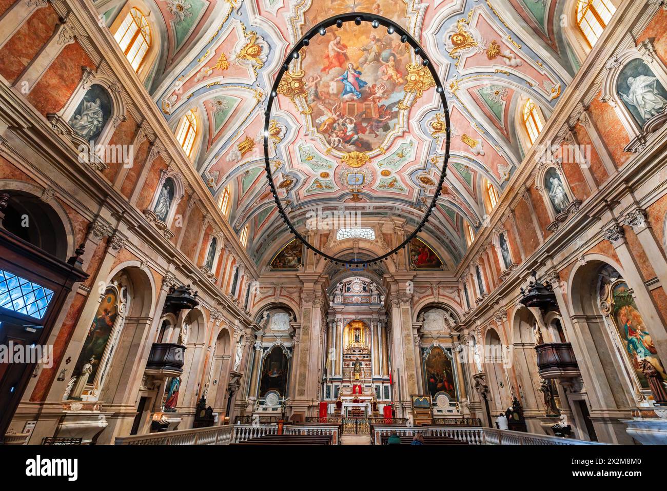 Interior of Baroque Church of Our Lady of the Loreto of the Italians ...