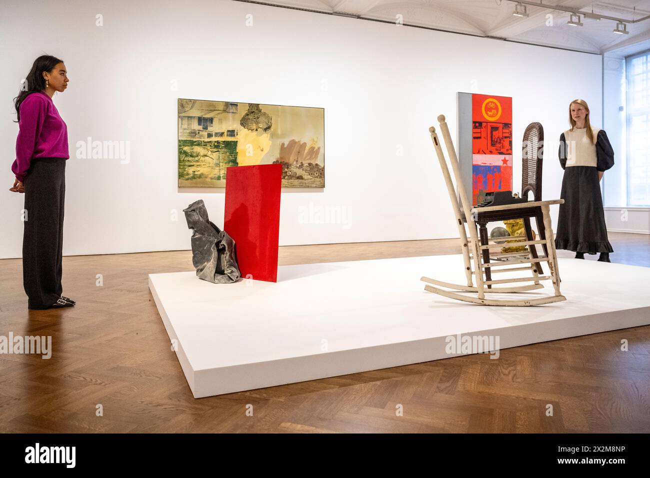 London, UK. 23 April 2024. Front sculptures - (L) Red Whale / ROCI ...