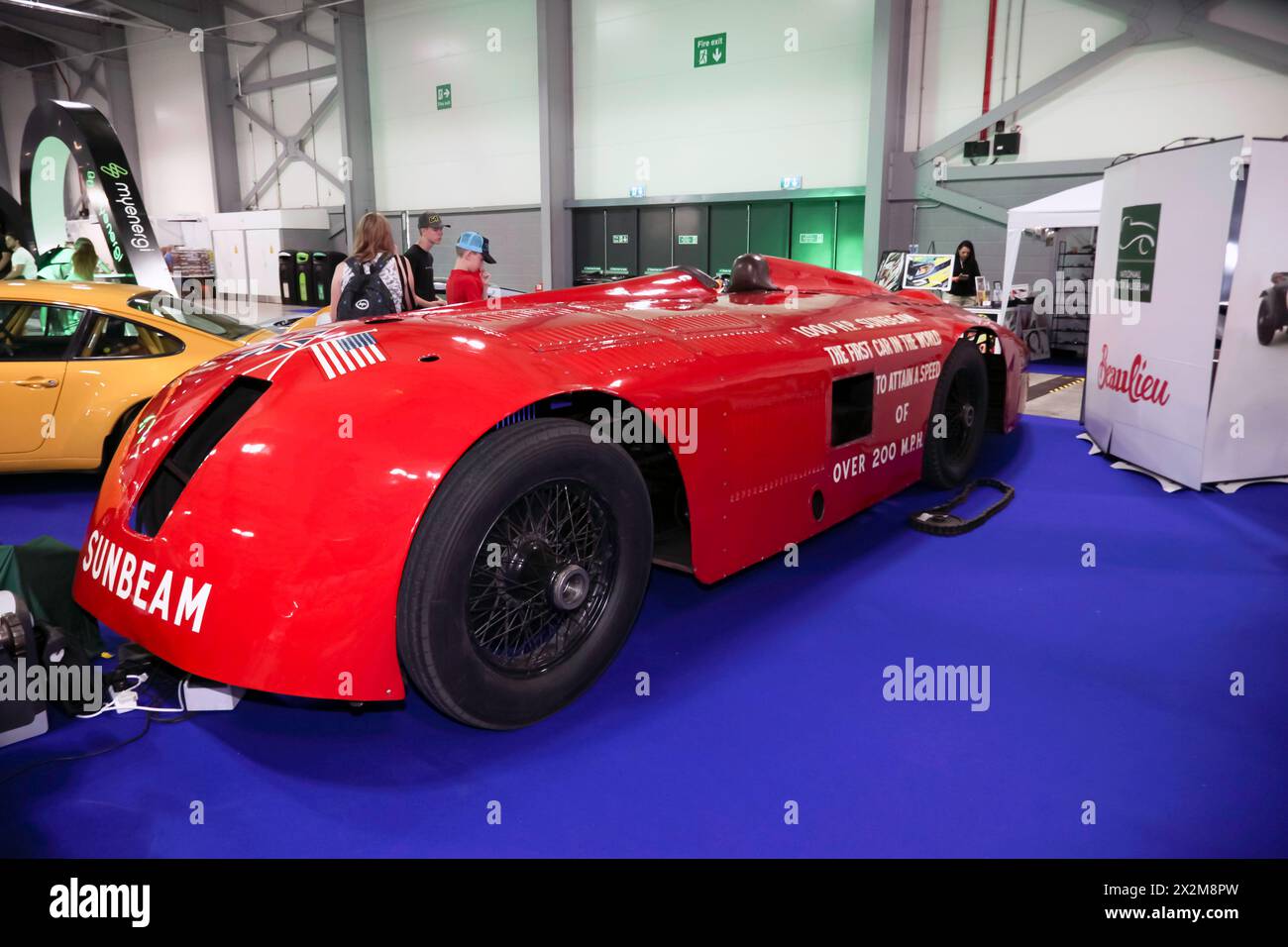 View of the Sunbeam 1000 HP Mystery, which set a land speed record of over 200mph in 1927, on ...
