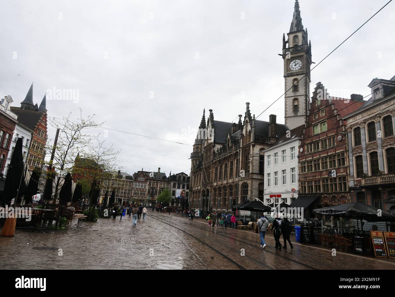 Korenmarkt square Ghent medieval city center of Ghent on 19th April, 2024 Stock Photo - Alamy