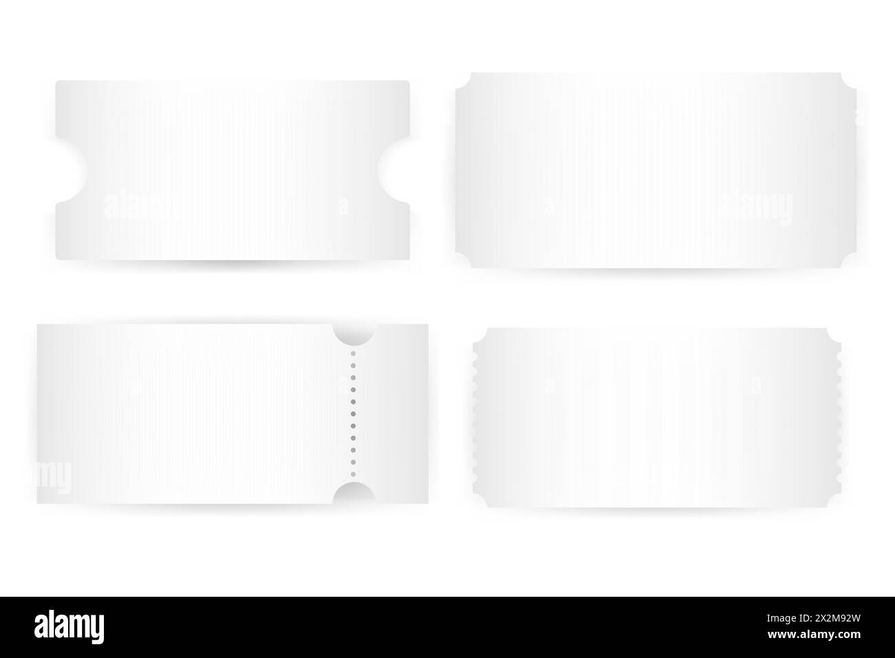 Set realistic white template of coupon, ticket, boarding pass,voucher ...