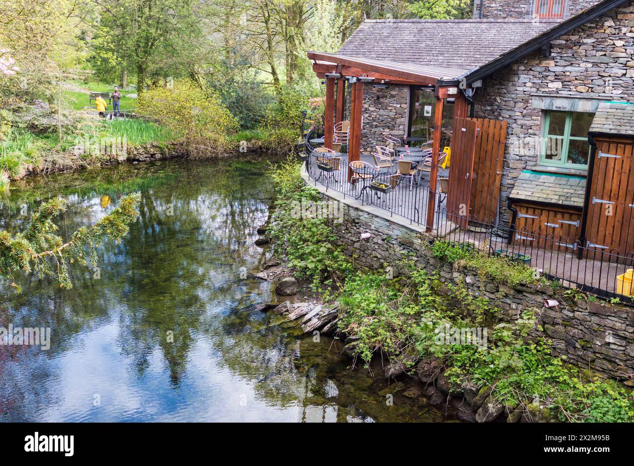 The tranquil settings of GrasmereTea Gardens by the river in Grasmere ...