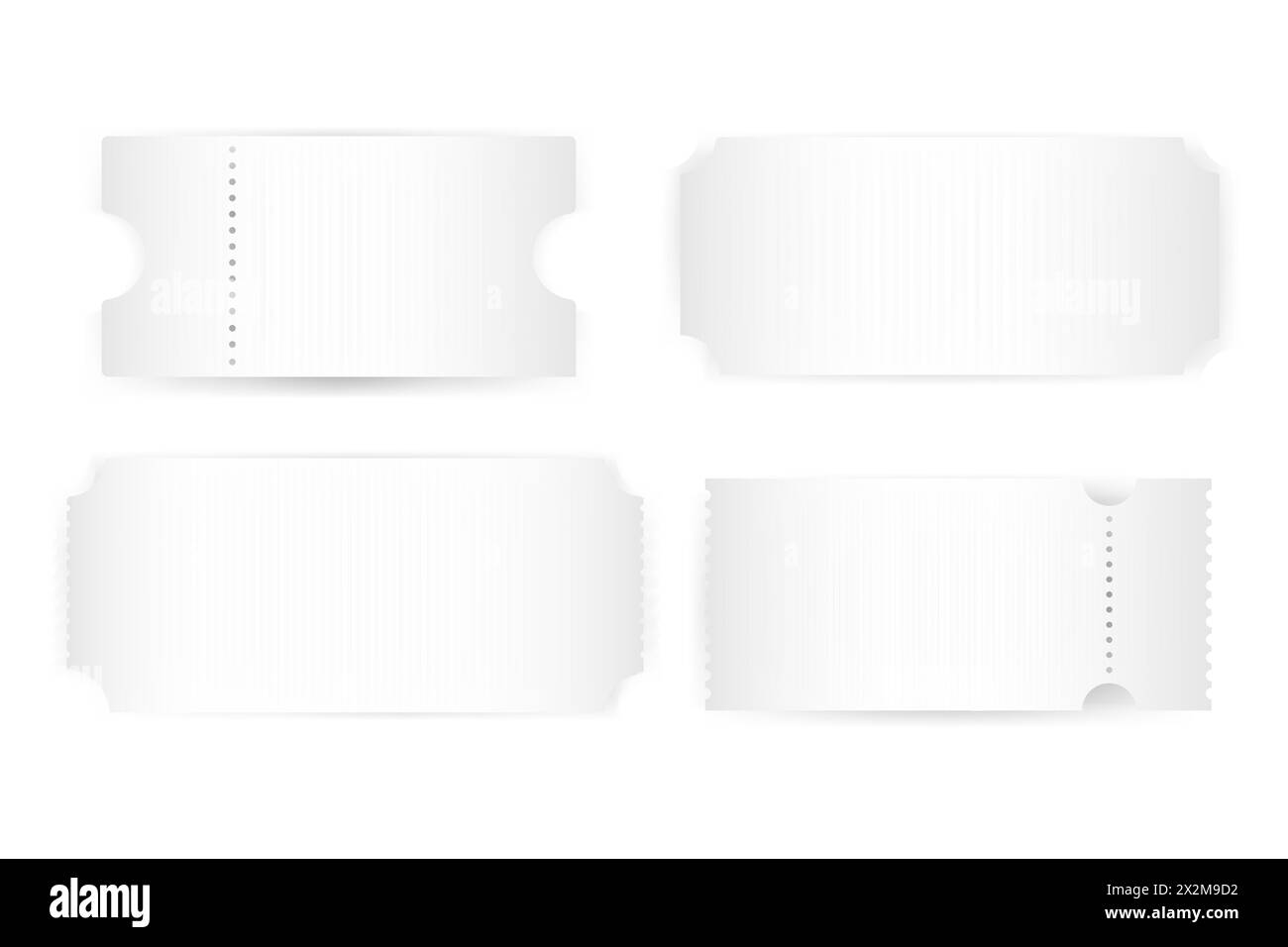 Set realistic white template of coupon, ticket, boarding pass,voucher ...