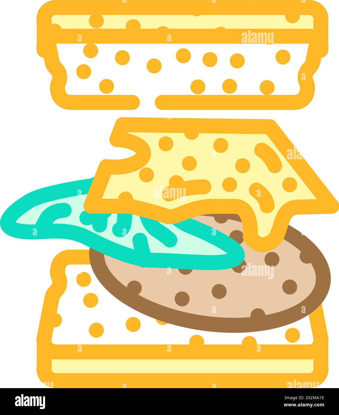 sandwich fast food color icon vector illustration Stock Vector Image ...