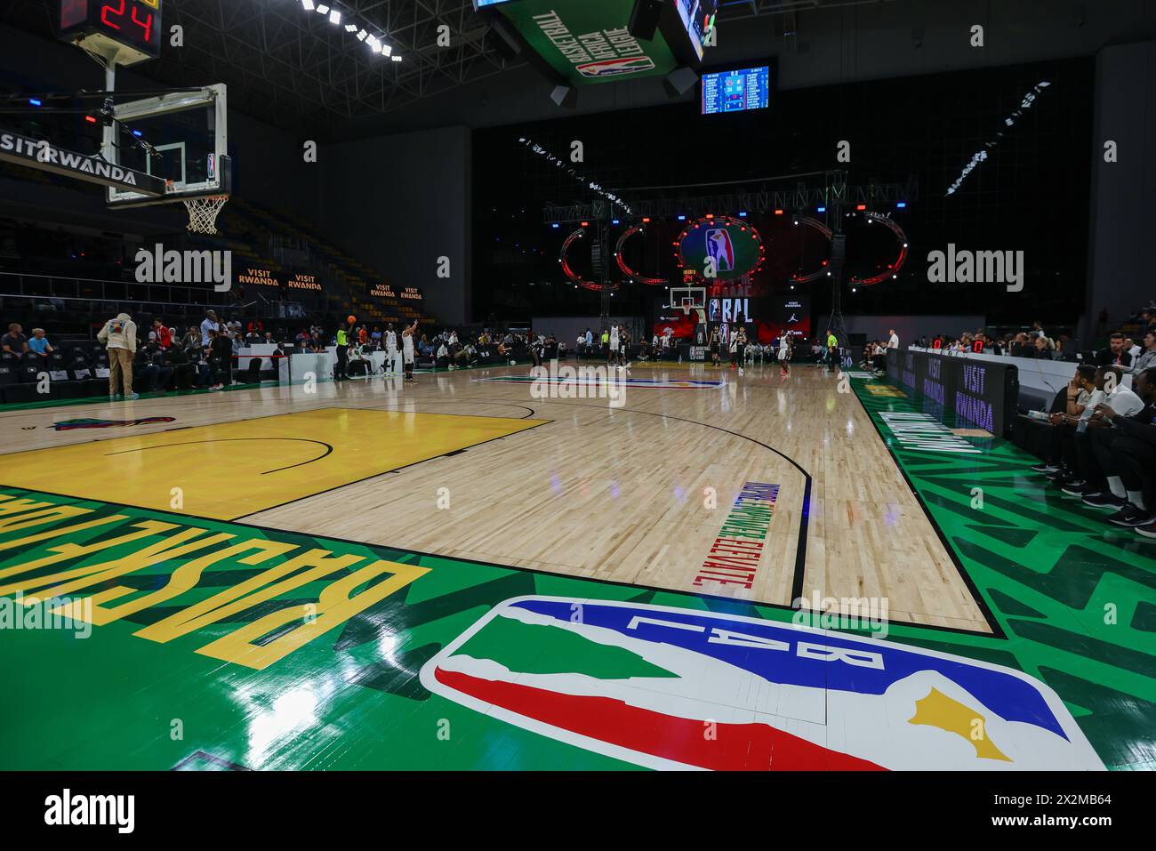 CAIRO, EGYPT - APRIL 22: general view of the arena, basketball court ...