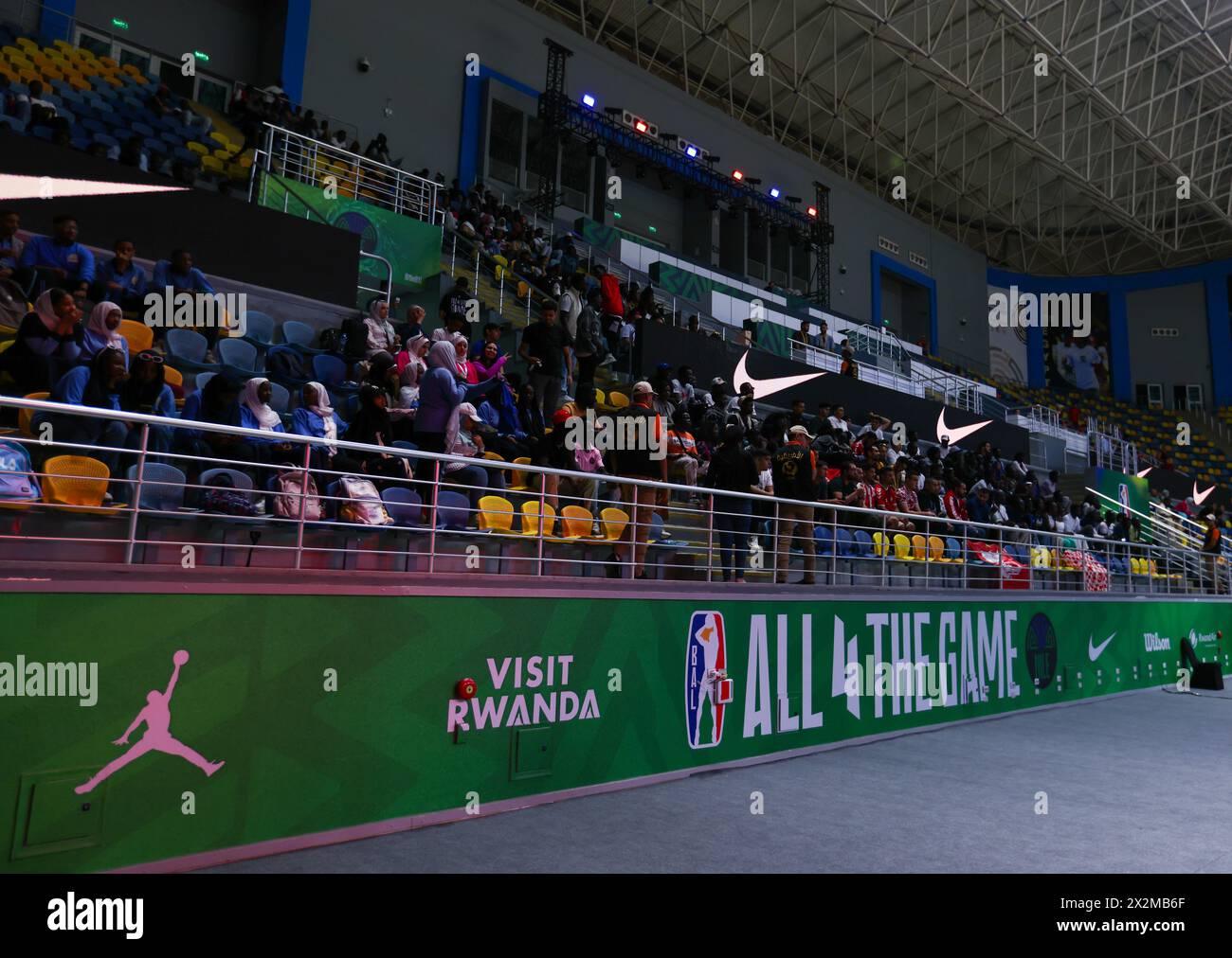 CAIRO, EGYPT - APRIL 22: general view of the arena, basketball court ...