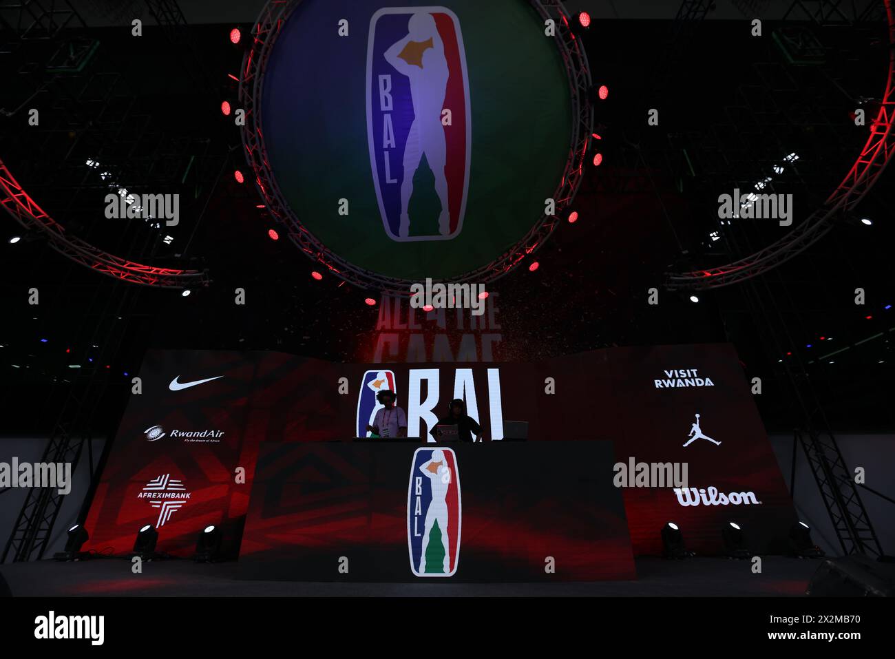 CAIRO, EGYPT - APRIL 22: general view of the arena, basketball court ...