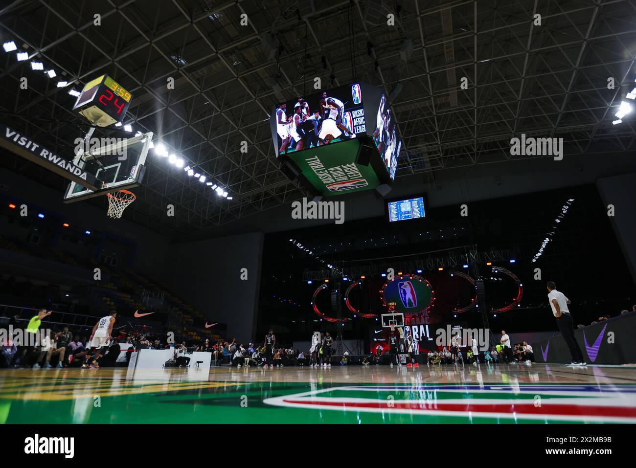 CAIRO, EGYPT - APRIL 22: general view of the arena, basketball court ...