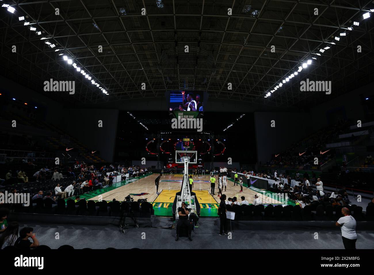 CAIRO, EGYPT - APRIL 22: general view of the arena, basketball court ...