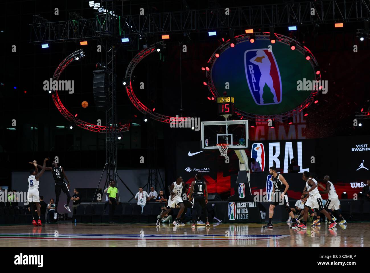 CAIRO, EGYPT - APRIL 22: general view of the arena, basketball court ...