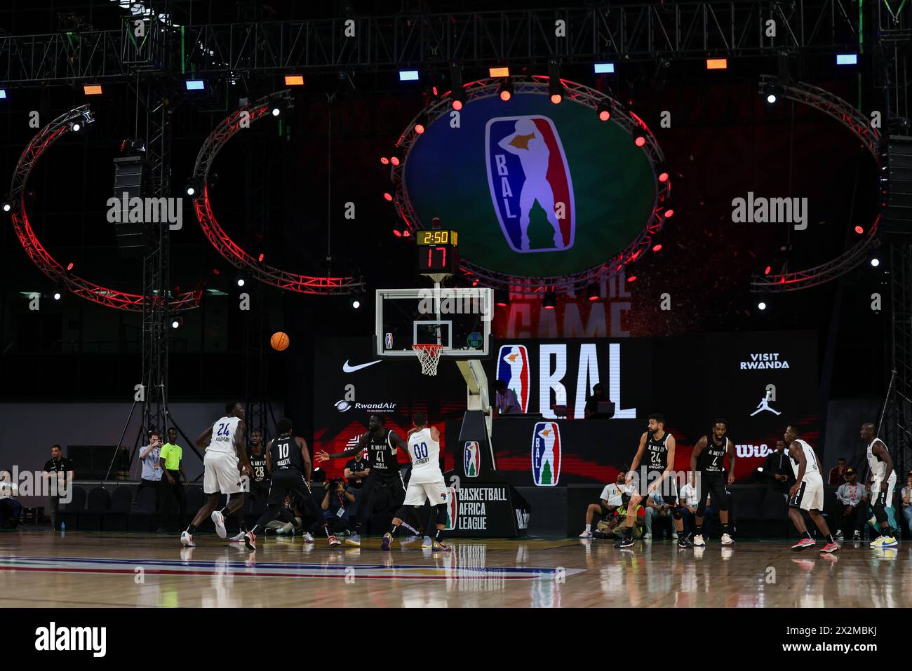 CAIRO, EGYPT - APRIL 22: general view of the arena, basketball court ...