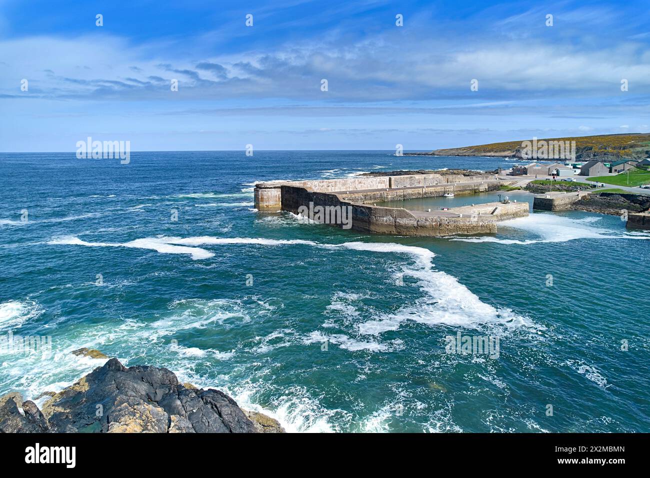 Portsoy Moray Firth Aberdeenshire Scotland the coastline and entrance ...