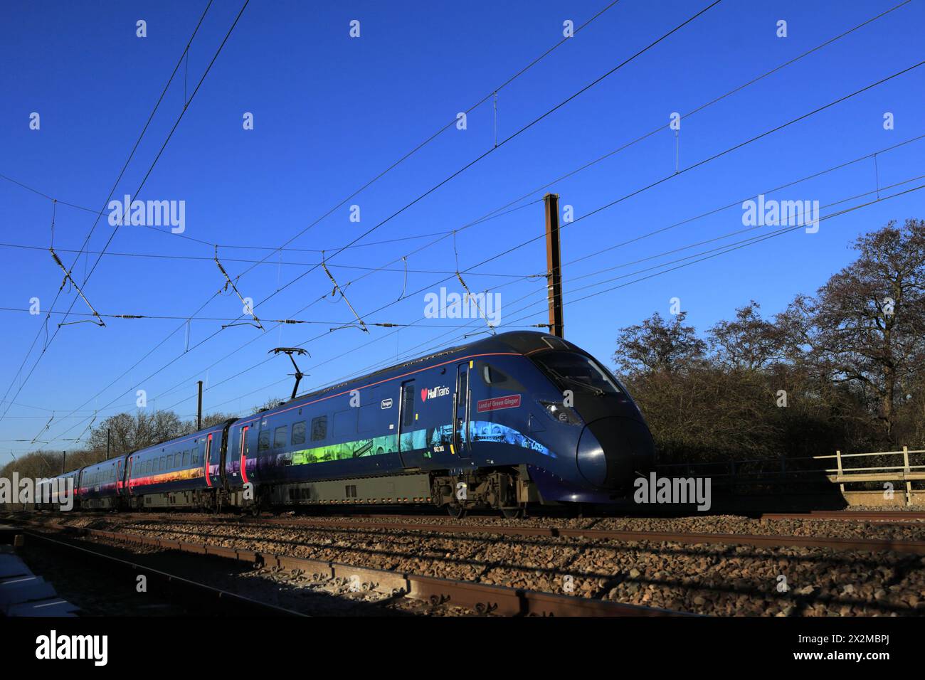 Hull Trains 802303 Paragon train, East Coast Main Line Railway ...