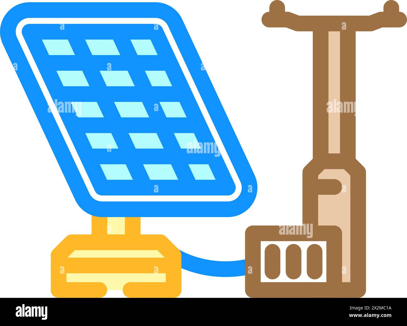 grid integration solar panel color icon vector illustration Stock ...