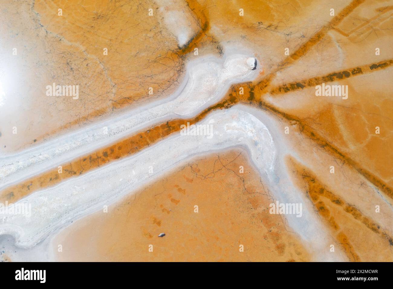 Captivating aerial view of the intricate patterns in the Salt Lagoons ...