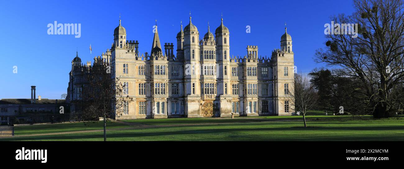 The Golden gate and west front of Burghley house, an Elizabethan ...