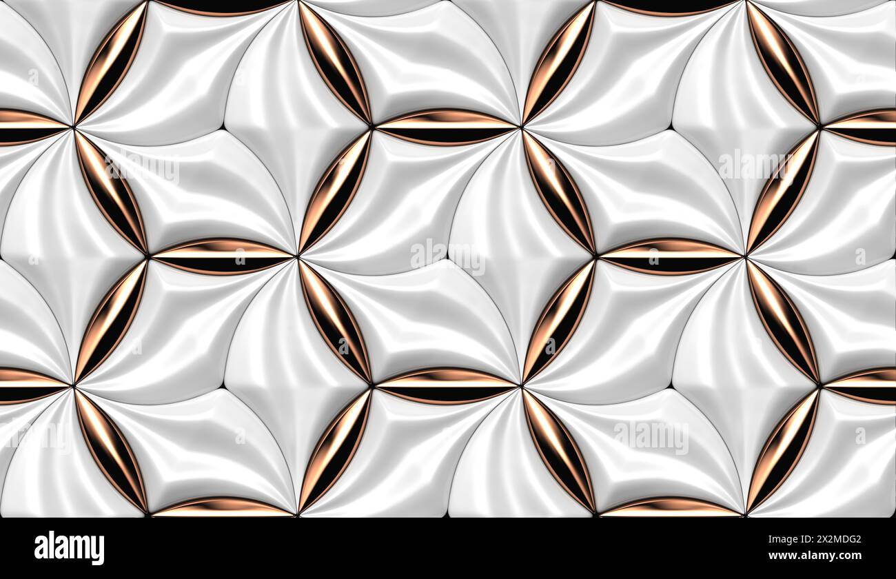 3D wall chrome and gold metal panels Shine geometric modules High ...