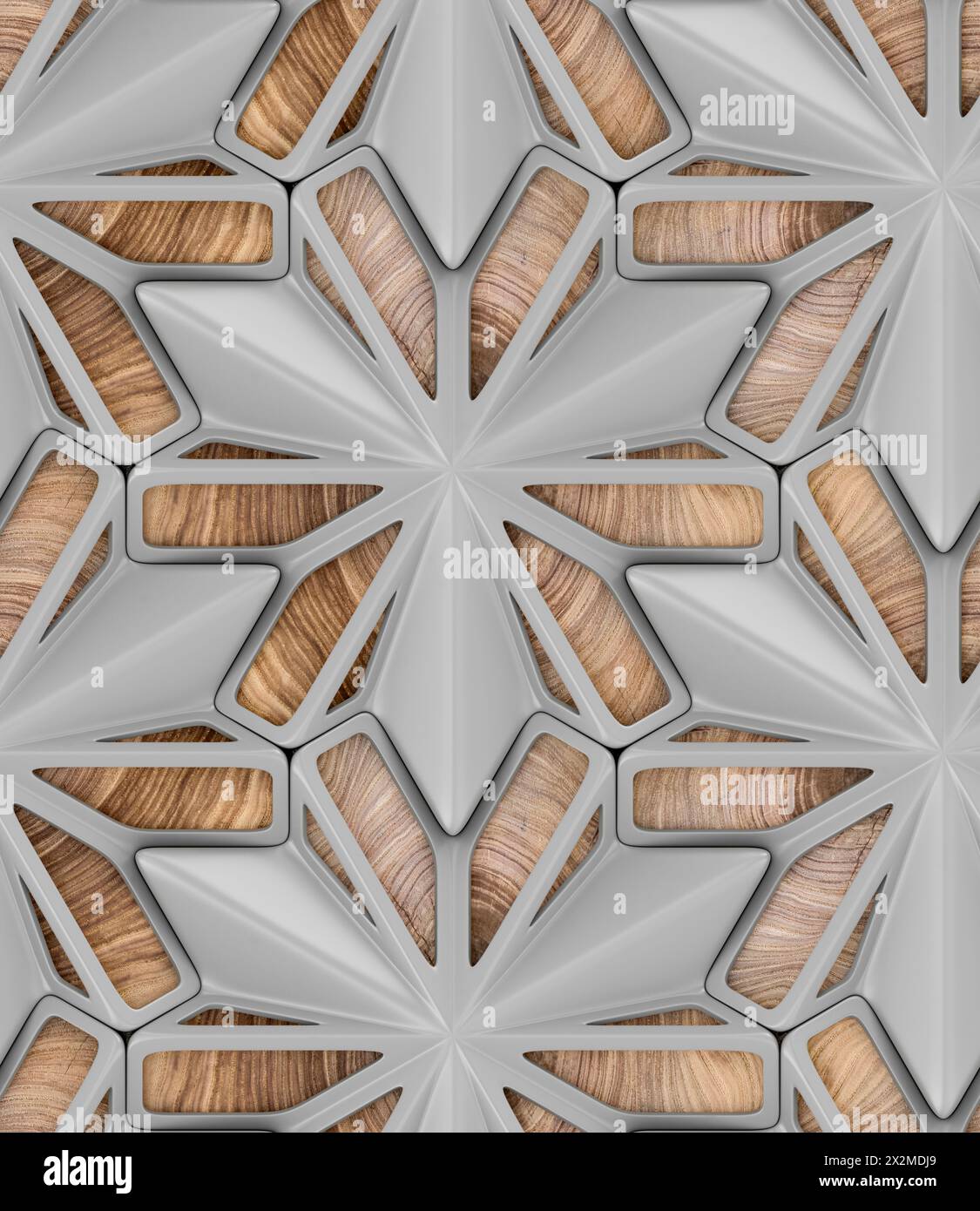 3d green lattice tiles on wooden walnut background. Material wood ...