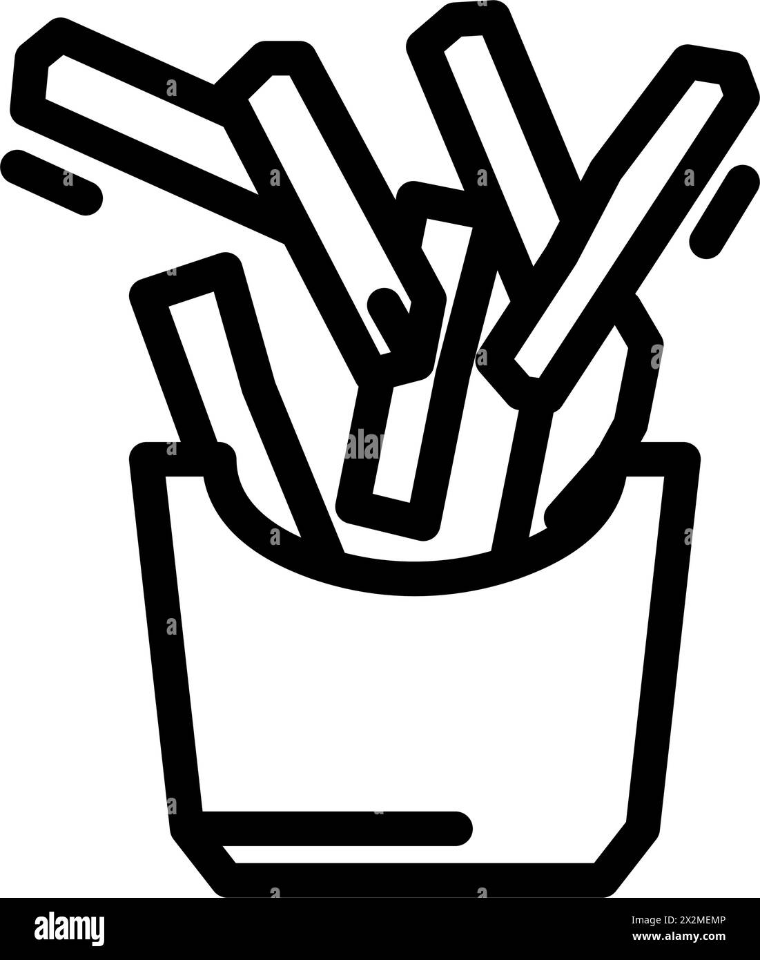 french fries fast food line icon vector illustration Stock Vector Image ...