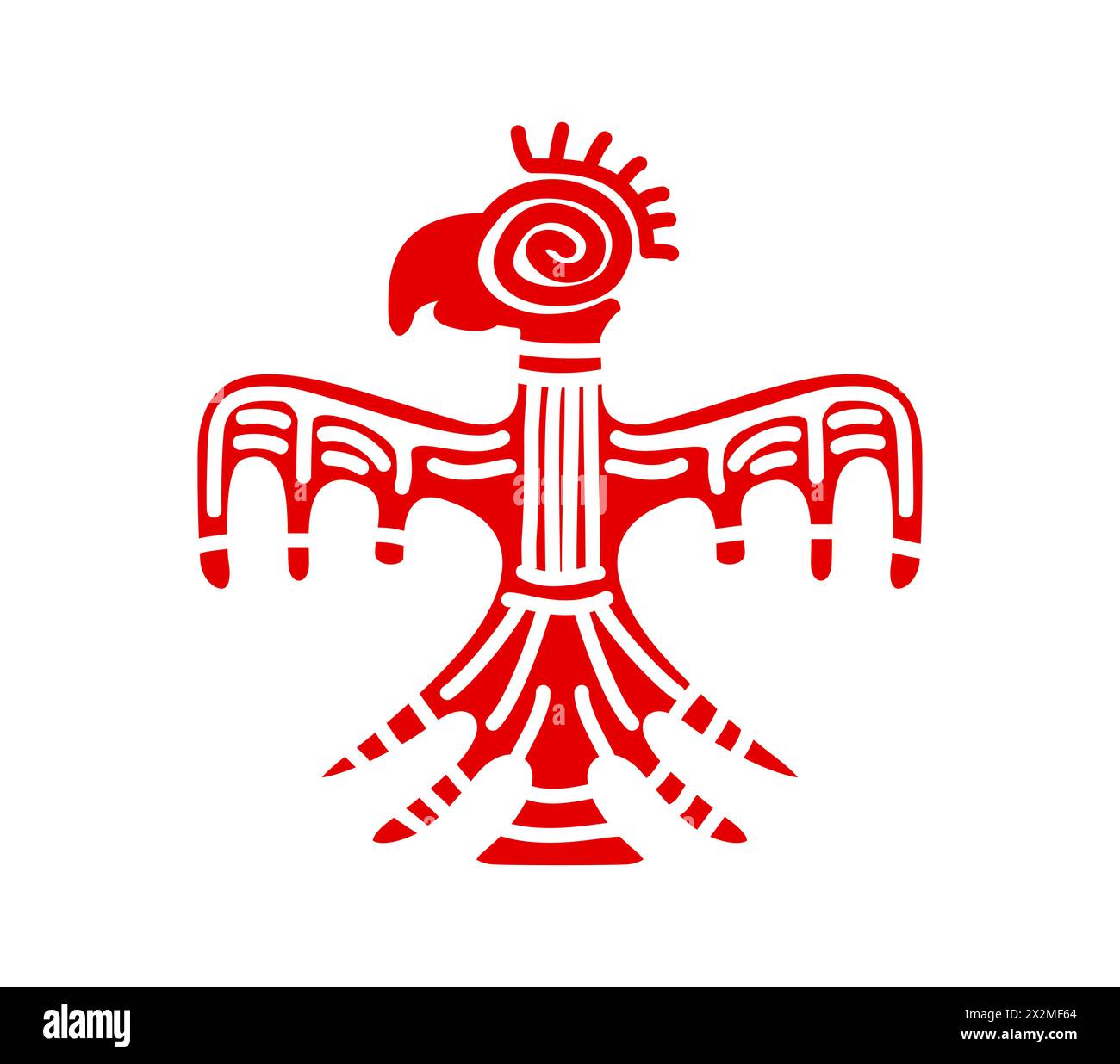 Eagle red bird Mayan Aztec totem. Isolated vector majestic tribal ...