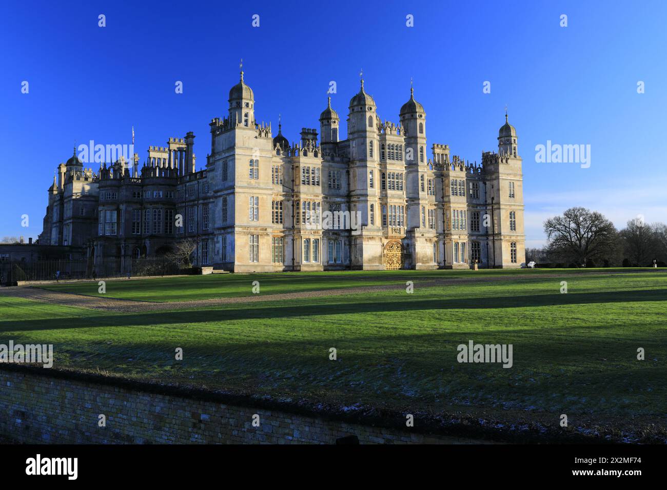 The Golden gate and west front of Burghley house, an Elizabethan ...