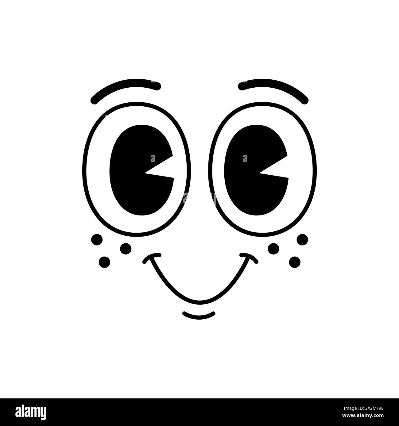 Groovie emoji face, cartoon funny comic smile with cute emotion, vector ...