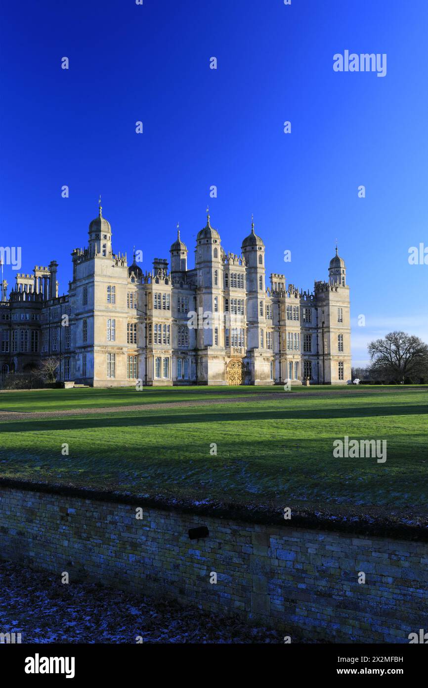 The Golden gate and west front of Burghley house, an Elizabethan ...