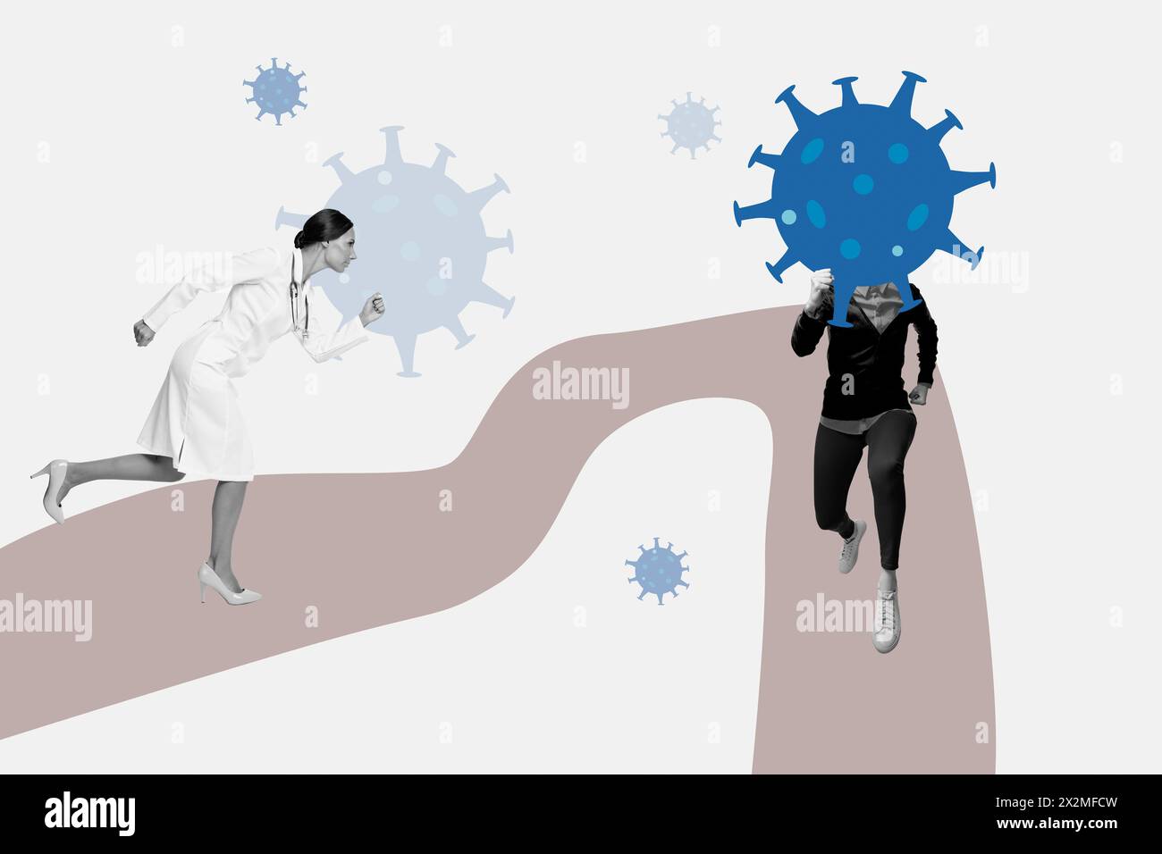 Composite 3D photo collage trend artwork sketch image of two person man ...