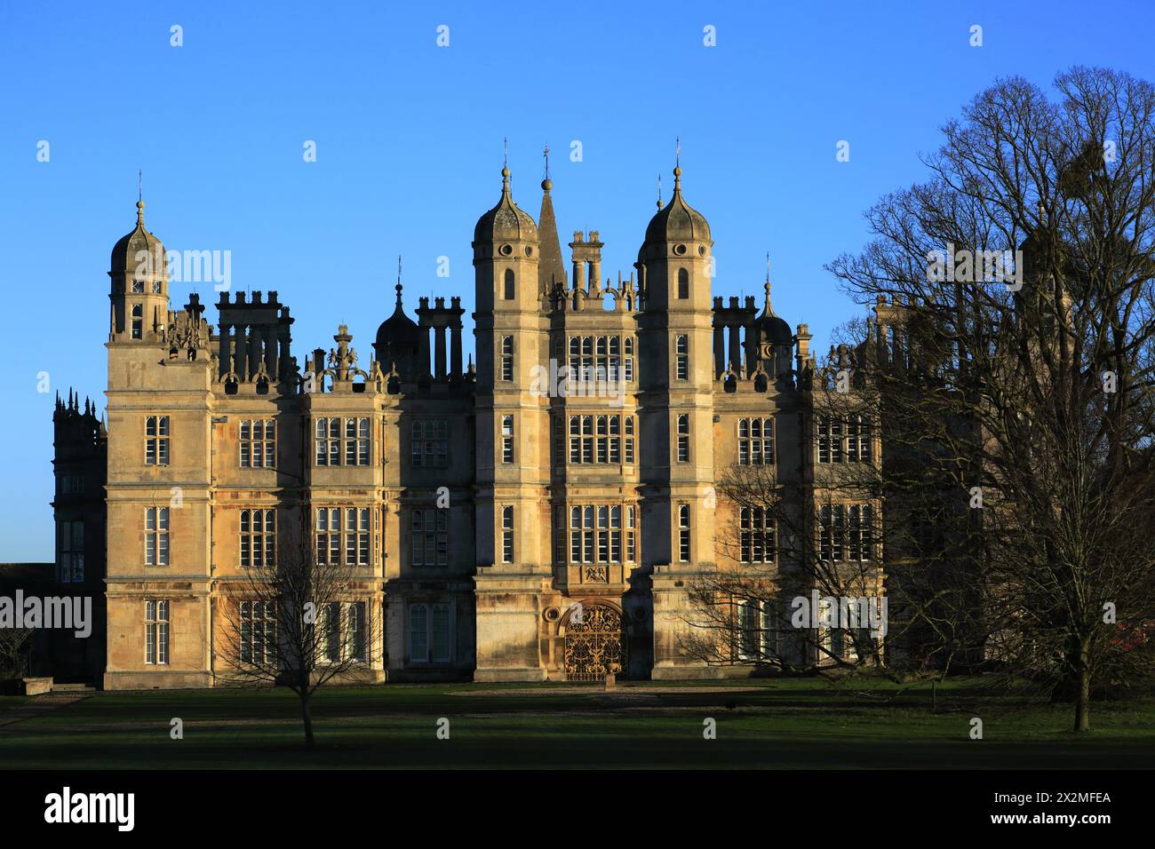 The Golden gate and west front of Burghley house, an Elizabethan ...