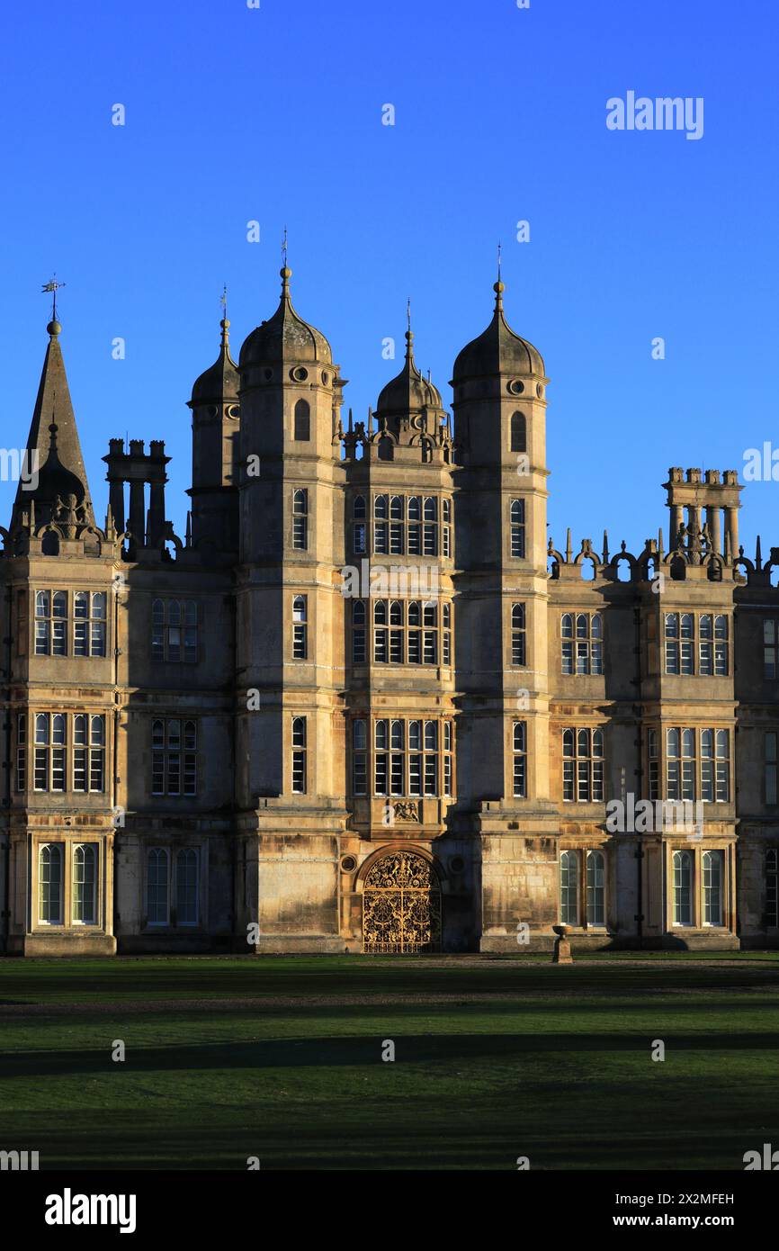The Golden gate and west front of Burghley house, an Elizabethan ...