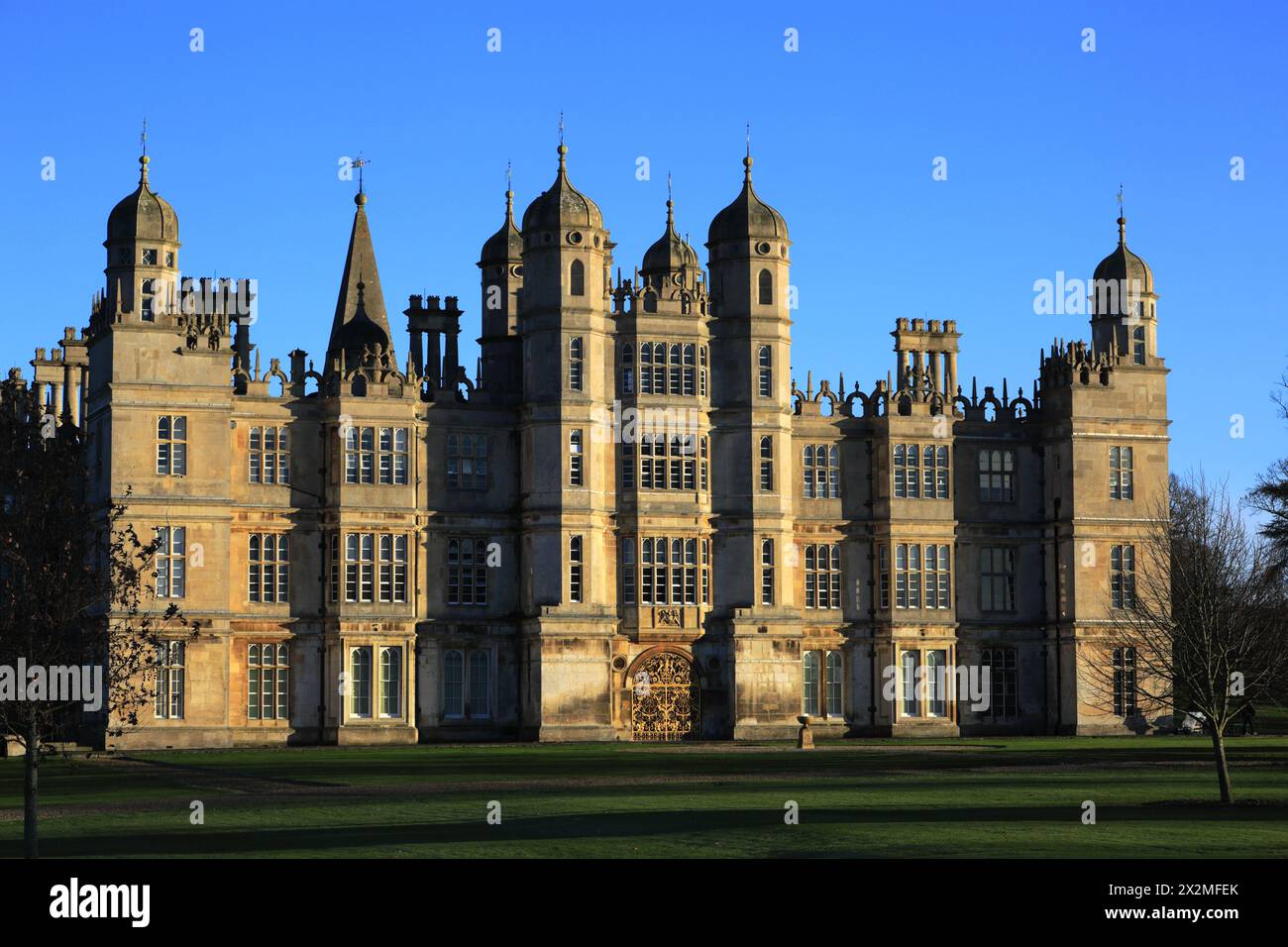 The Golden gate and west front of Burghley house, an Elizabethan ...