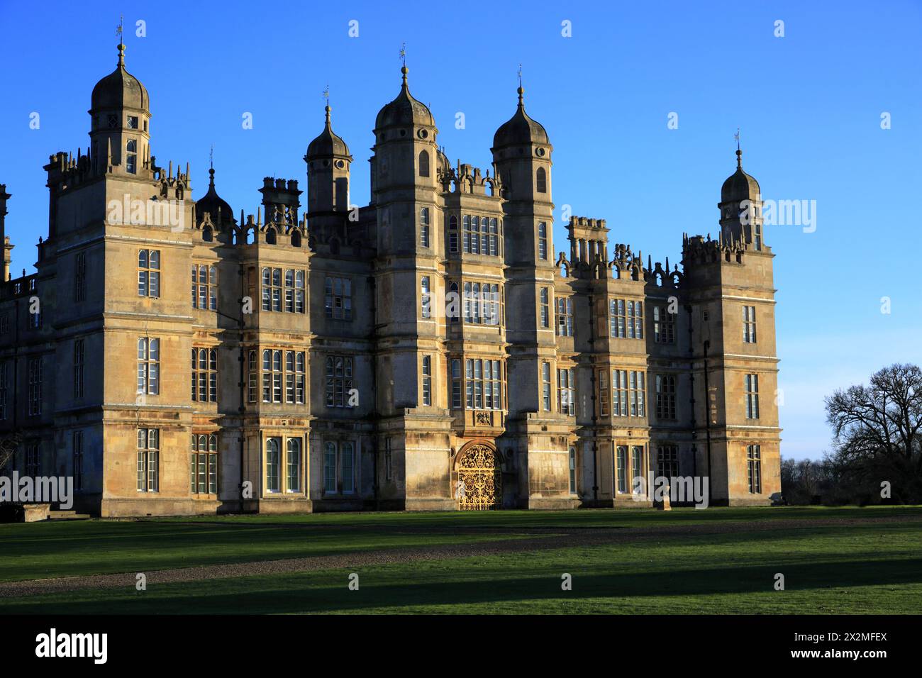 The Golden gate and west front of Burghley house, an Elizabethan ...