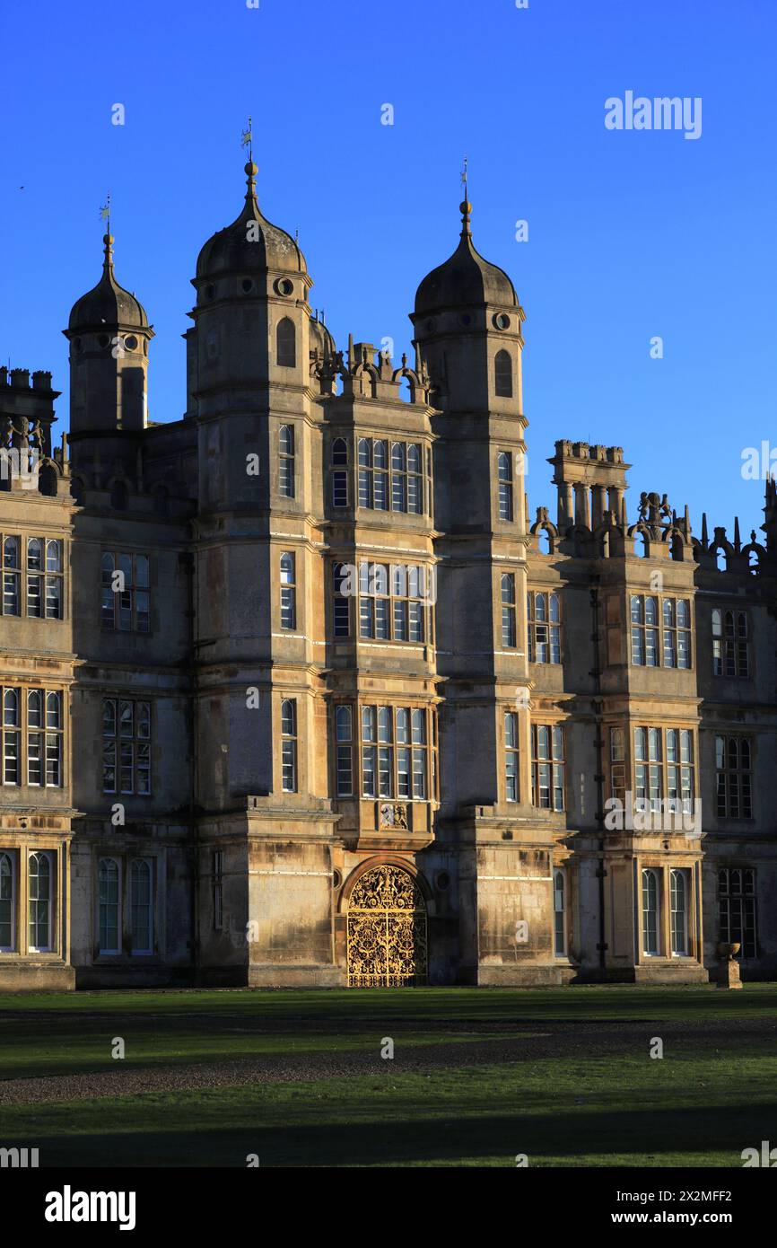The Golden gate and west front of Burghley house, an Elizabethan ...