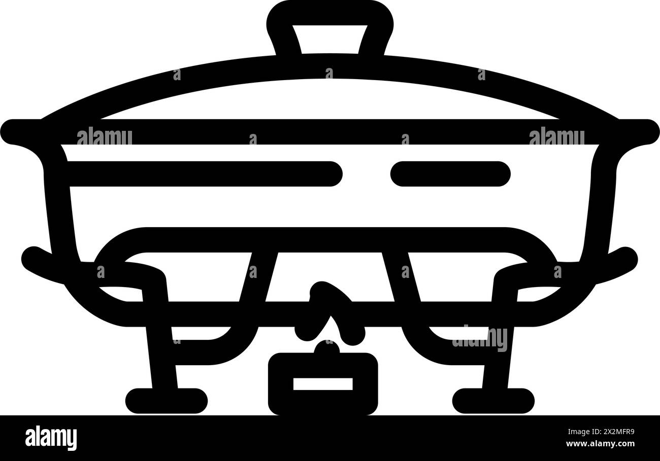 food warmer restaurant equipment line icon vector illustration Stock ...