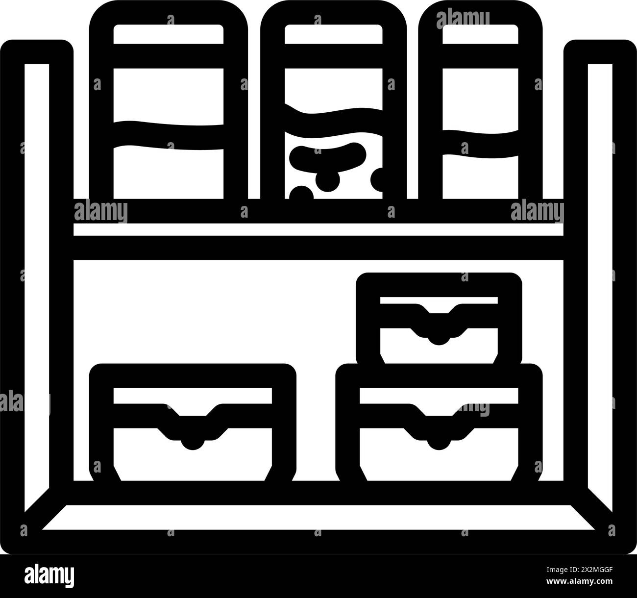 food storage containers restaurant equipment line icon vector ...