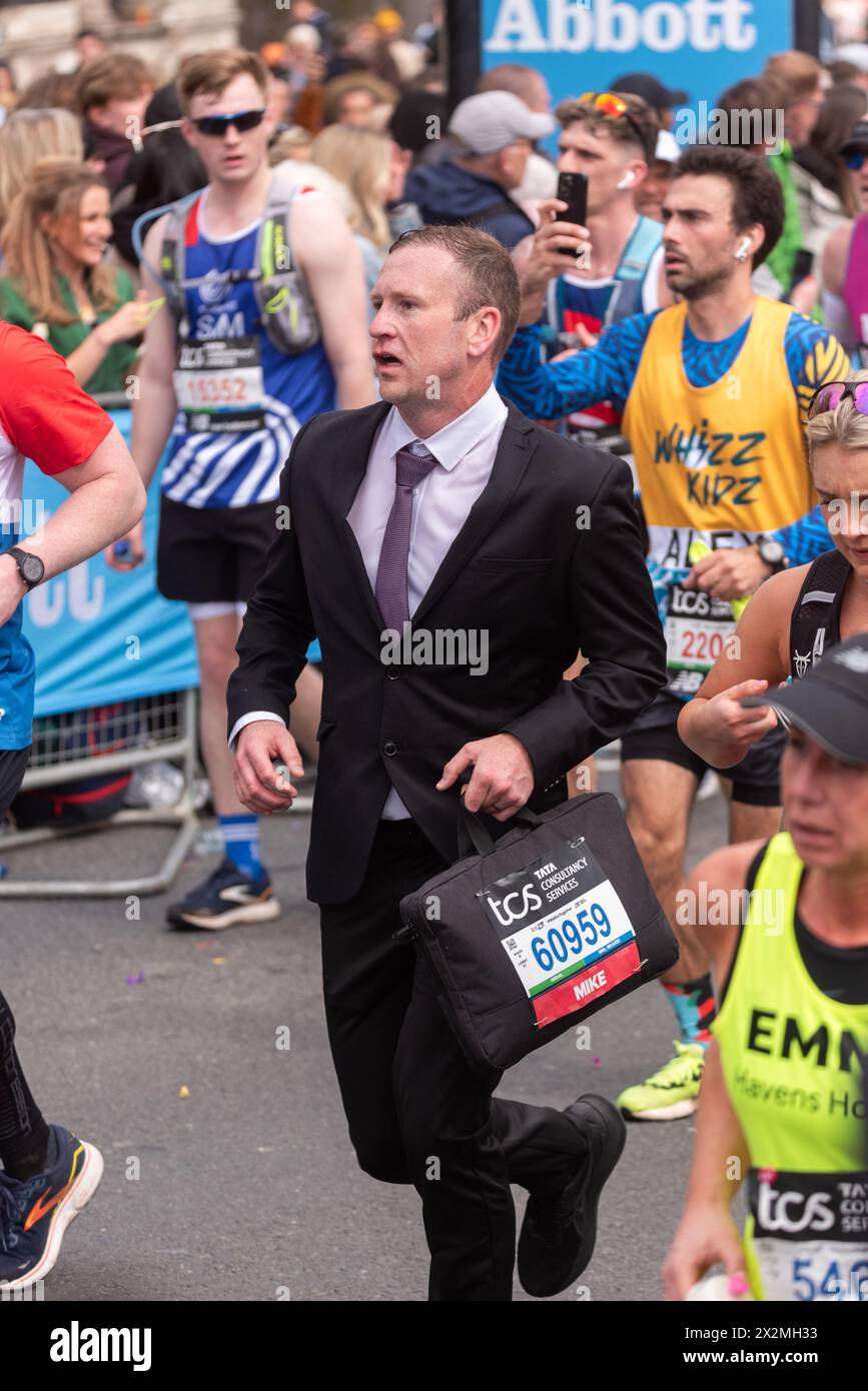 Mike Jones participating in the TCS London Marathon 2024 passing ...