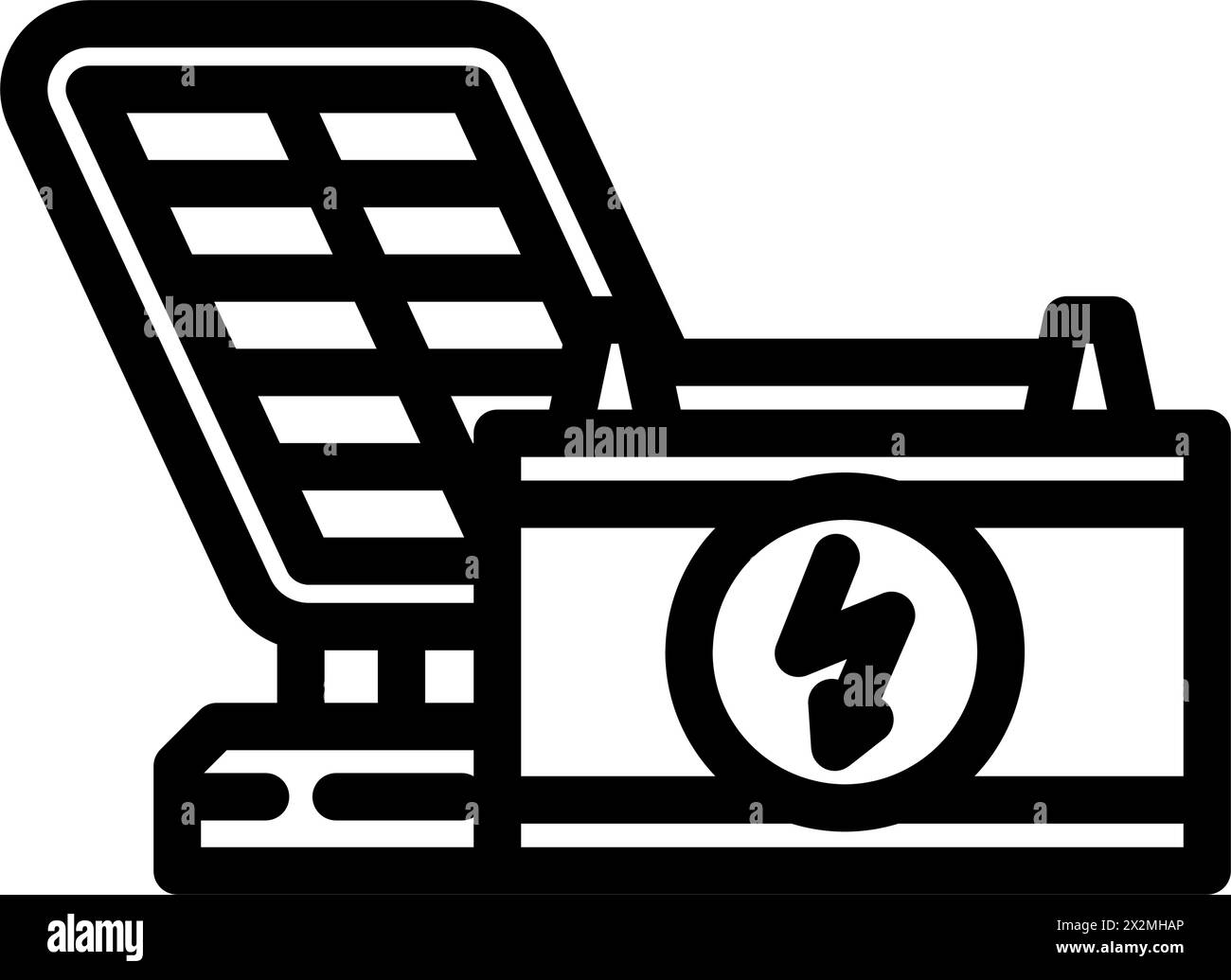battery solar panel line icon vector illustration Stock Vector Image ...