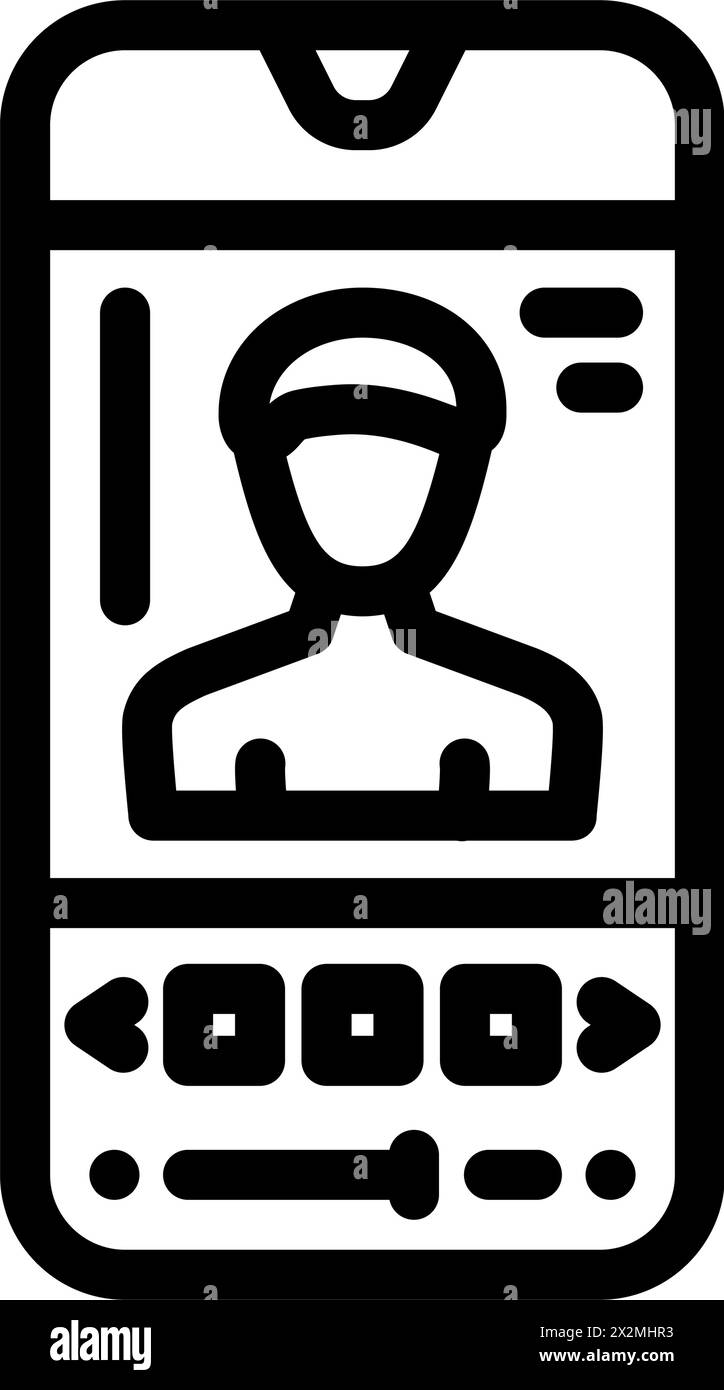 virtual photo booth line icon vector illustration Stock Vector Image ...