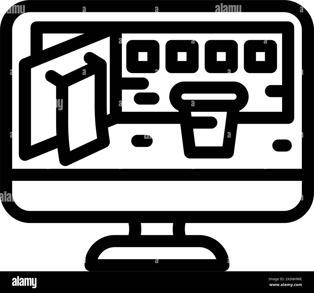 virtual trade show line icon vector illustration Stock Vector Image ...