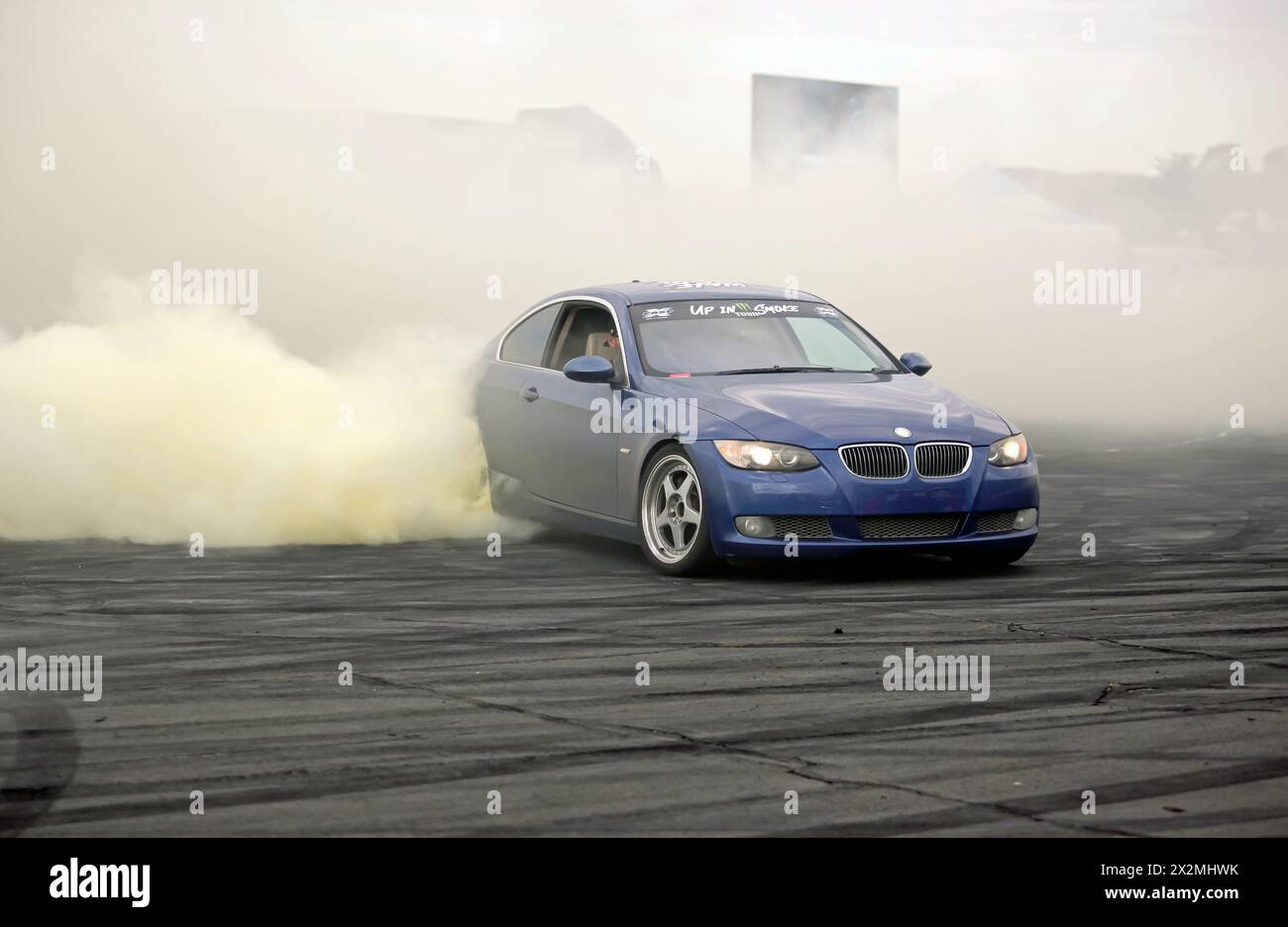A Blue BMW Wave Gang Up in smoke tour, Drift car, taking part in the ...