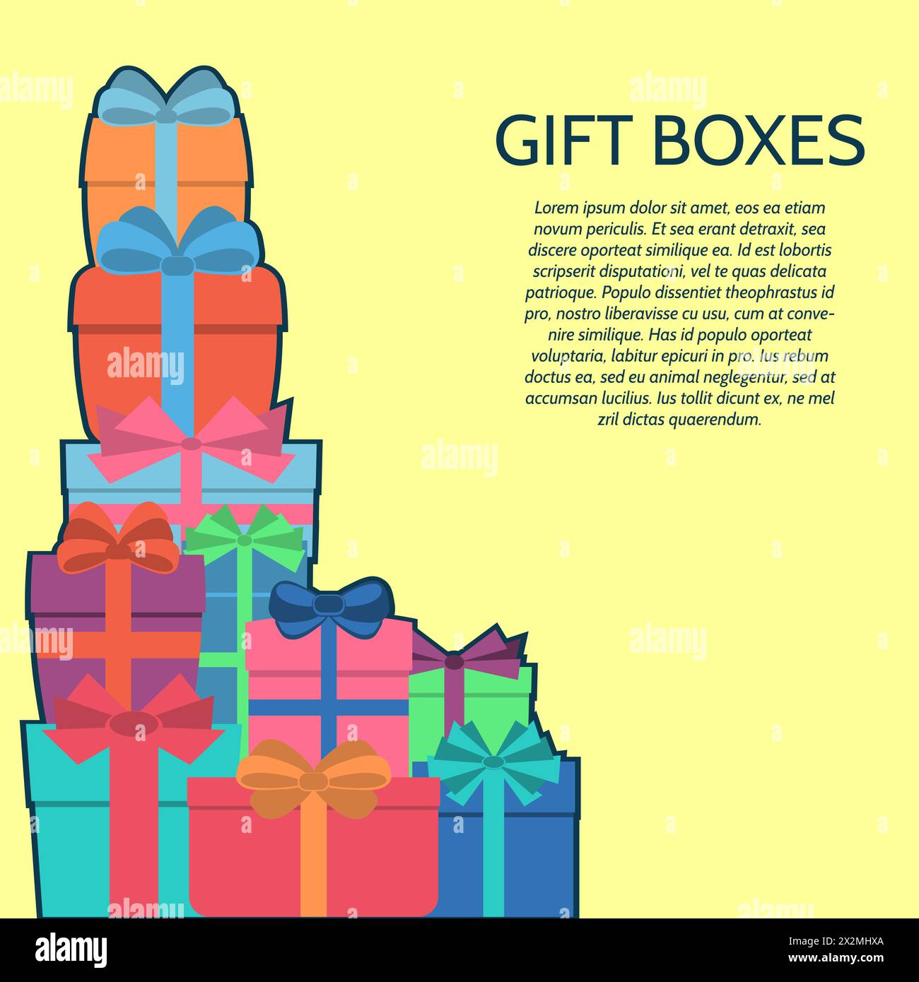 Background with a colorful gift boxes. Vector illustration Stock Vector ...