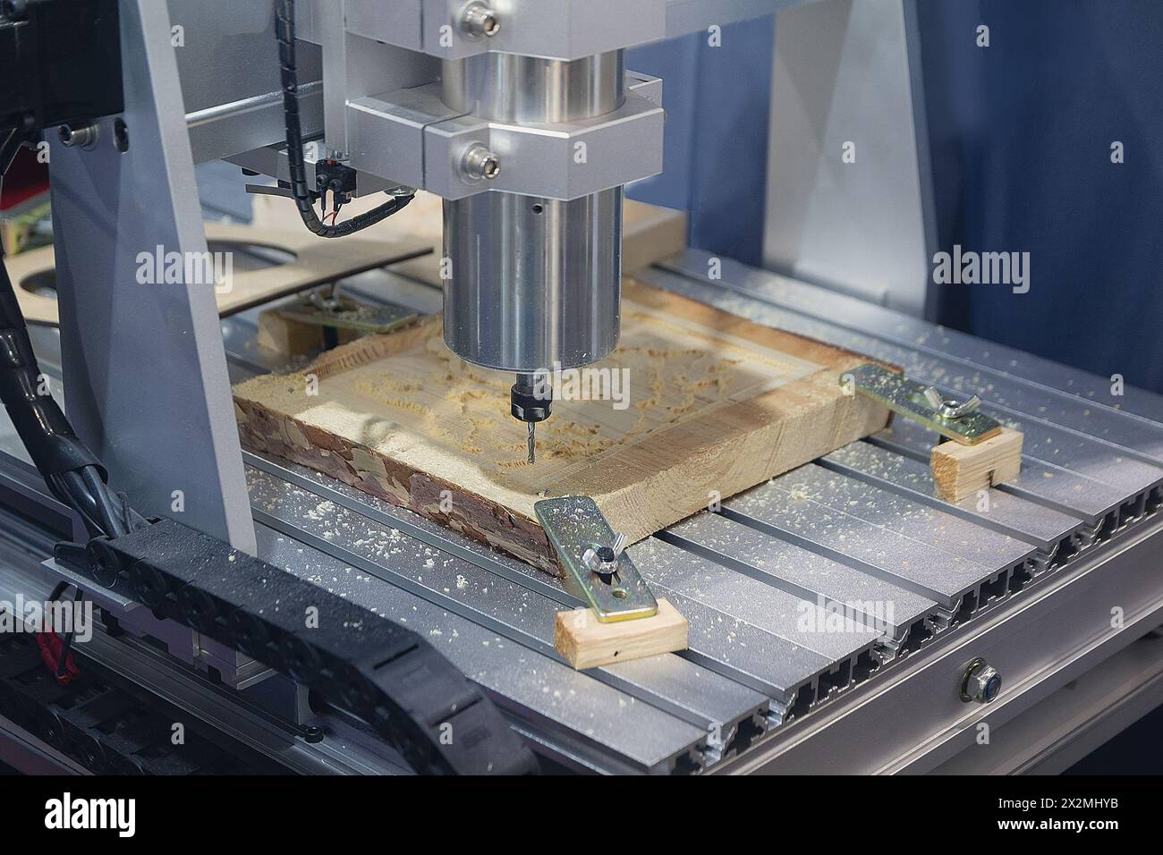 Wood carving machine. Modern automatic woodworking machine with CNC ...