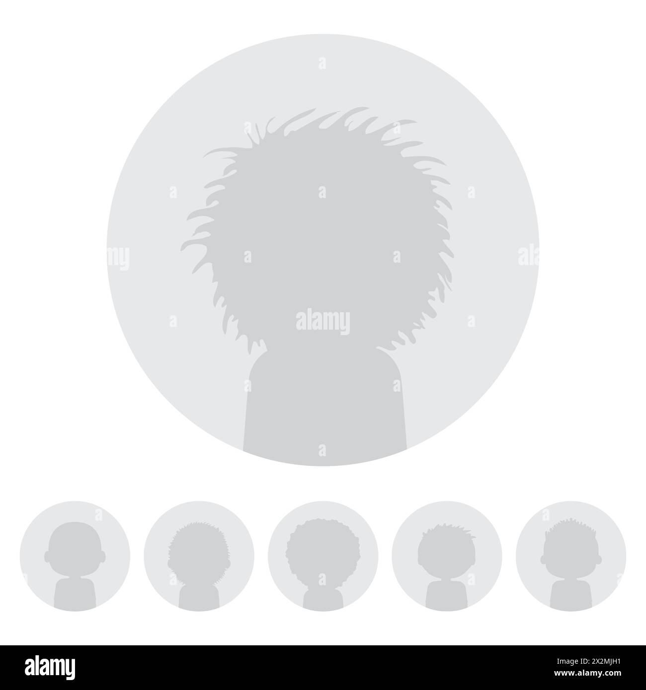 Set of web user avatars. Anonymous person silhouette. Social profile ...