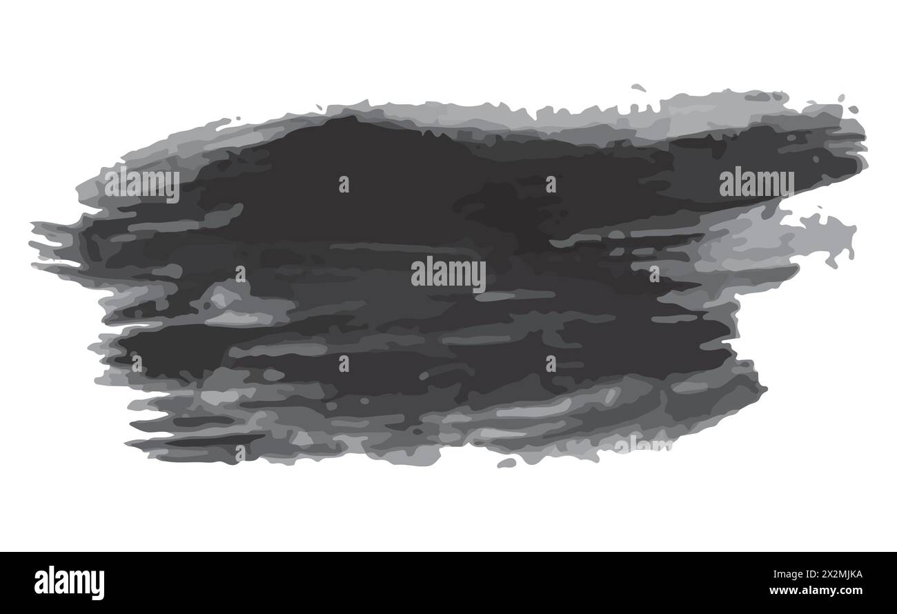 Black hand drawn ink stain. Ink spot isolated on white background ...