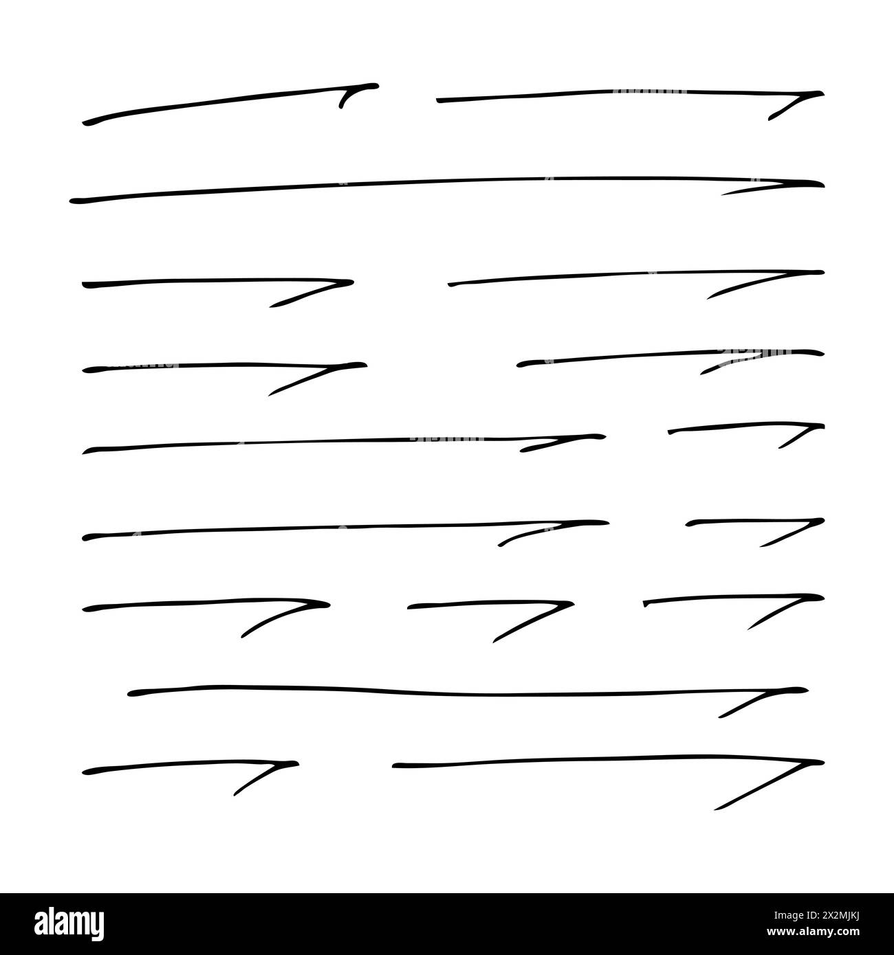 Hand drawn arrows. Set of straight arrows. Black sketch isolated on ...