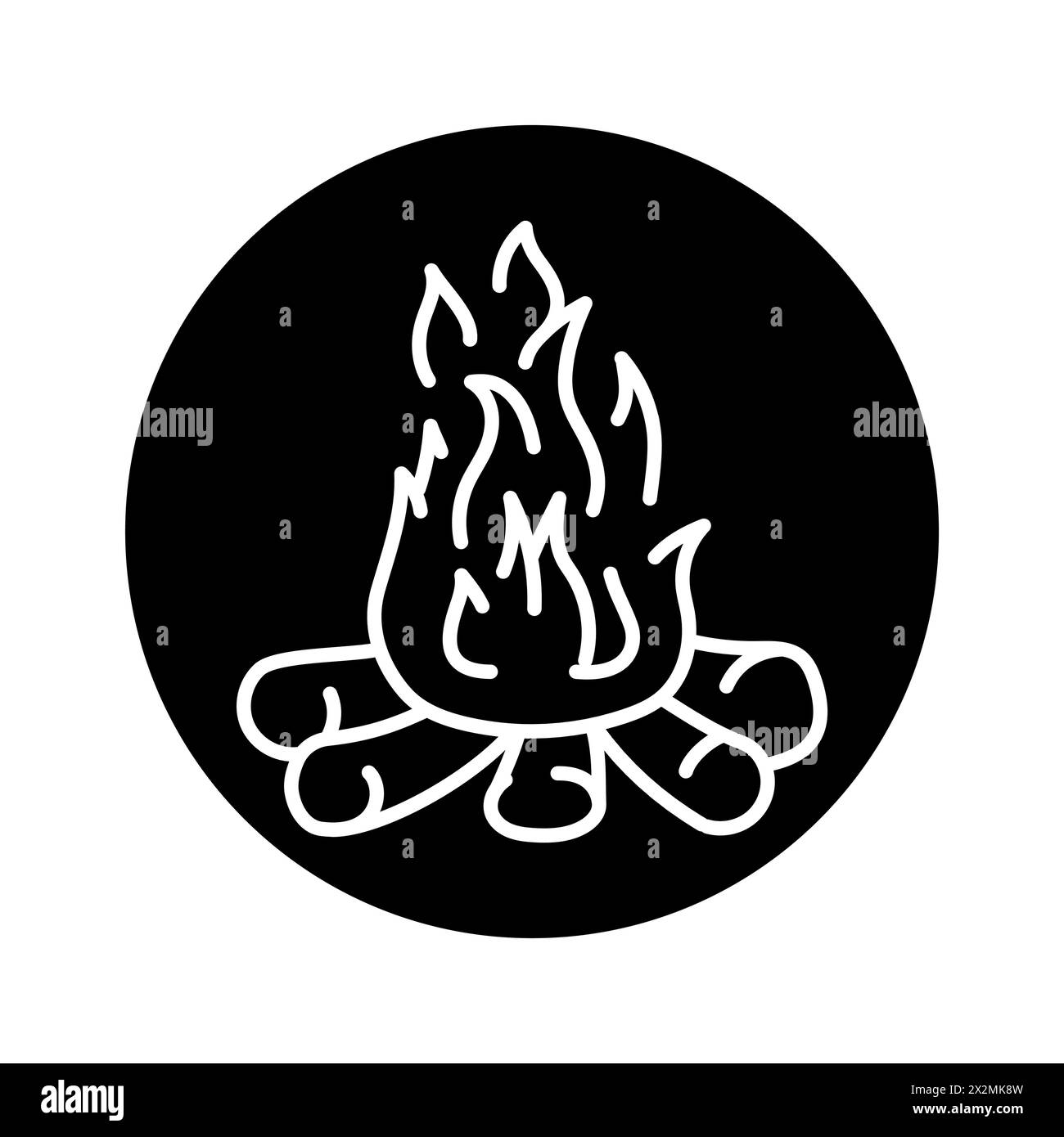 Bonfire black line icon. Natural element. Pictogram for web page ...
